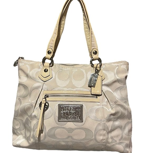 Coach | Bags | Coach Poppy Metallic Glam Tote Shoulder Bag Purse 6289 ...